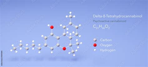 Delta 8 Tetrahydrocannabinol Molecule Molecular Structure Delta 8 Thc