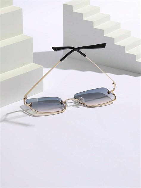 Vintage Bare Face Large Frame Sunglasses Same Style As Ins Half Frame Square Sunglasses For