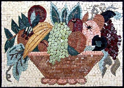 Mosaic Fruit Bowl Naturamorta Collection Mosaic Art Mosaic