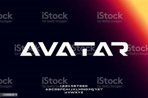 아바타 현대 미니멀 한 미래 지향적 인 알파벳 글꼴 디자인 0명에 대한 스톡 벡터 아트 및 기타 이미지 0명 과학 등장