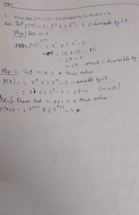 5 Prove That 2 7n 3 5n−5 Is Divisible By 24 For All N∈n Sol Zet P η