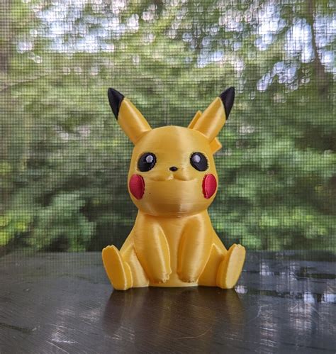 Pikachu 3d Print Colored 3 Inches Tall Pokemon Metallic Shine Etsy