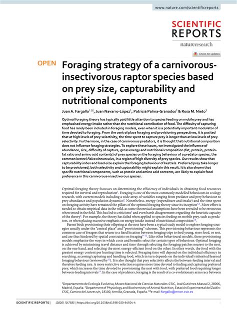 Pdf Foraging Strategy Of A Carnivorous Insectivorous Raptor Species