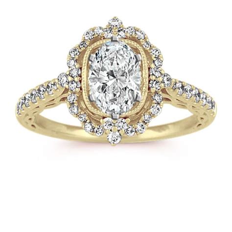 Royale Halo Engagement Ring Vintage Halo Diamond Engagement Ring