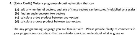 Solved Extra Credit Write A Programsubroutinefunction