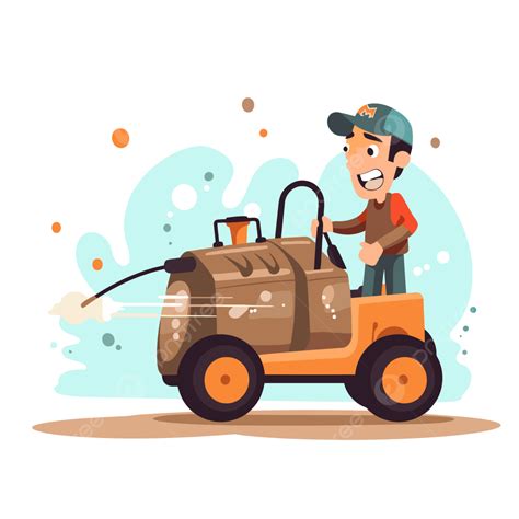 Pressure Washer Vector Sticker Clipart This Is A Cartoon Of Man