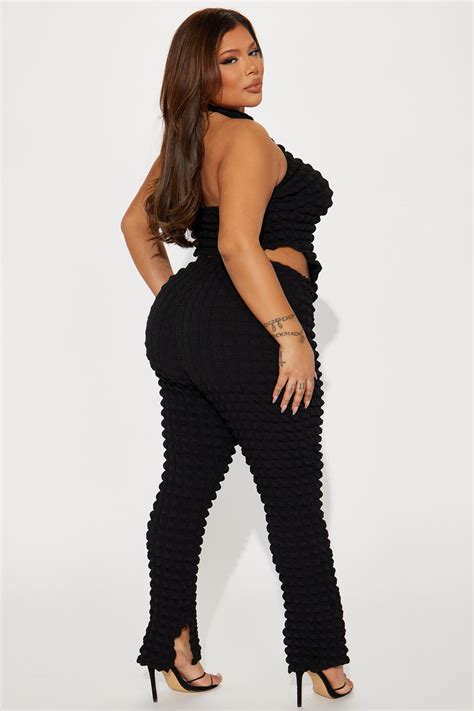 Bailey Bubble Pant Set Black Fashion Nova