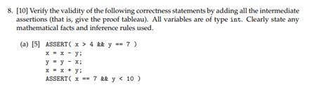 Solved Verify The Validity Of The Following Correctness
