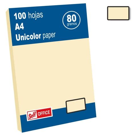 Papel Color Crema Marfil Din A4 100 Hojas