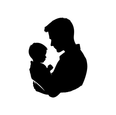 Ilustração Vetorial De Silhueta De Pai E Filho Sombra Pai E Filho