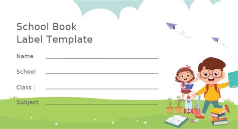 School Book Label Template Pdf