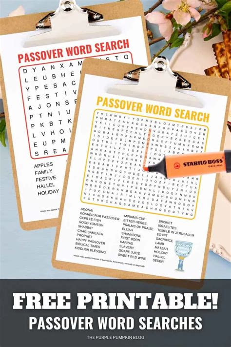 Free Passover Word Search Printables For Pesach