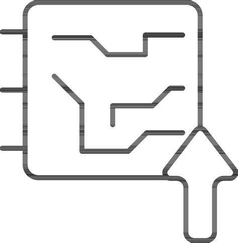 Flat Style Microchip With Up Arrow Icon In Line Art 24367878 Vector