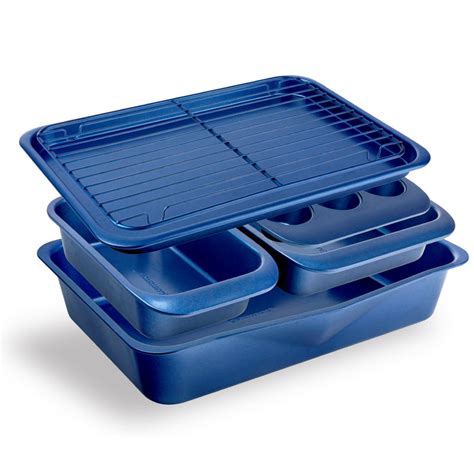 Granitestone Blue 6 Piece Nonstick Stackable Bakeware Set And Reviews