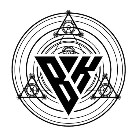 Premium Vector B K Monogram Letter Logo With Triangle Shape Design Template With Sacred