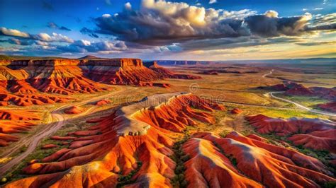 Breathtaking Aerial View Of Wyomings Red Desert A Tapestry Of Colors