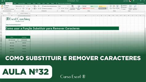 Como Substituir e Remover Caracteres Curso Excel Grátis