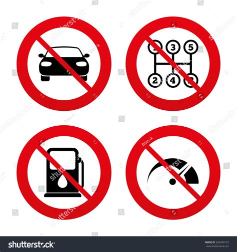 No Ban Stop Signs Transport Icons Stock Vector Royalty Free