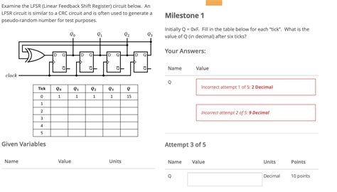 Solved Examine The Lfsr Linear Feedback Shift Register