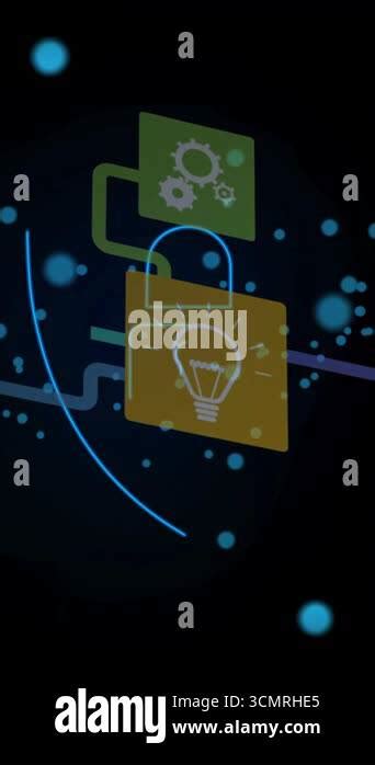 Animation Of Digital Security Icons And Network Connections Illustrating Cybersecurity