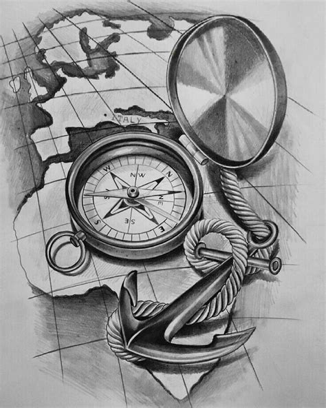 Compass Tattoo Drawing Drawing Skill