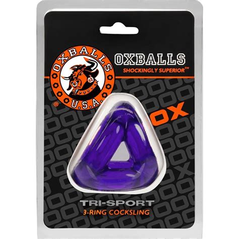 Oxballs Tri Sport Flex 3 Ring Cocksling Eggplant
