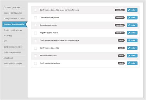 Plantillas De Notificación Documentación De La Plataforma Oleoshop