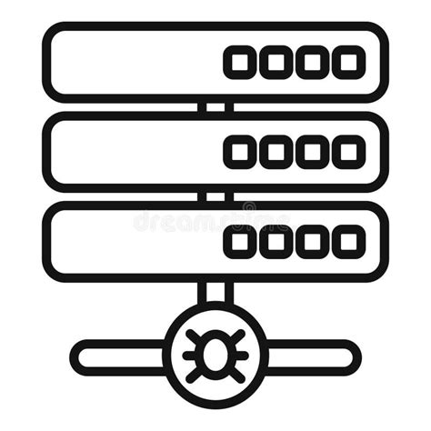 Server Malware Icon Outline Vector Internet Report Stock Illustration Illustration Of