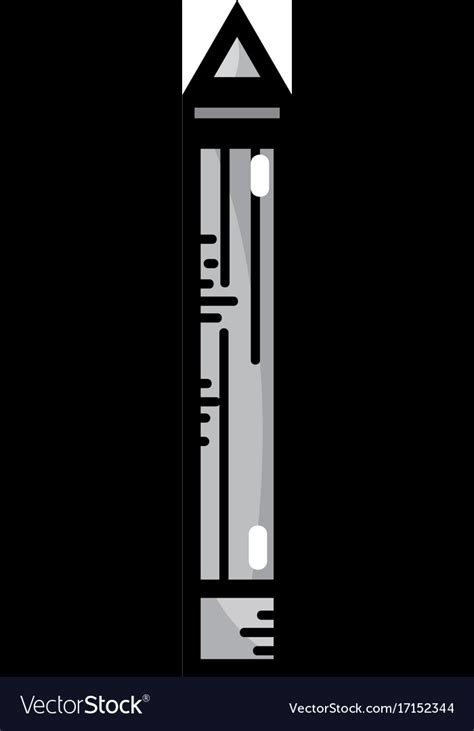 grayscale pencil school tool object to education vector image