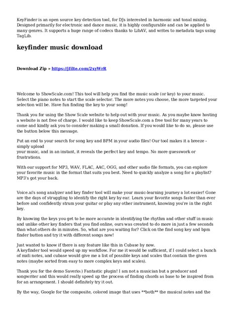 Fillable Online Keyfinder Open Source Key Detection Tool Fax Email Print Pdffiller