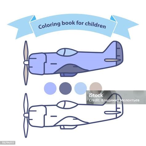 어린이를위한 오래된 군용 항공기 전투기 미국 색칠 공부 책 윤곽이 있는 낙서 플랫 벡터입니다 World War Ii에 대한 스톡 벡터 아트 및 기타 이미지 Istock