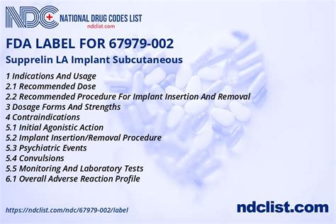 Fda Label For Supprelin La Implant Subcutaneous Indications Usage