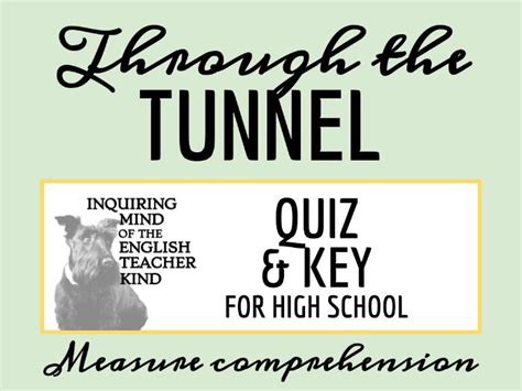 Through The Tunnel By Doris Lessing Quiz And Answer Key Teaching