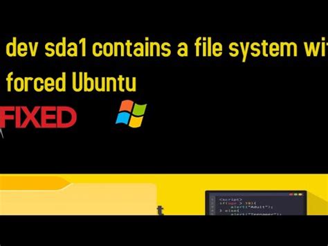 Dev Sda1 Contains A File System With Errors Check Forced Ubuntu YouTube