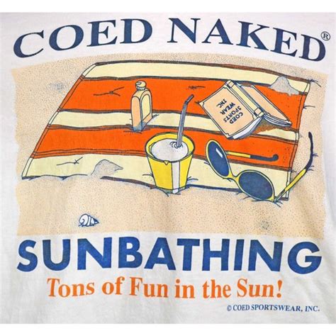 1990s Vintage Coed Naked T Shirt Tee Sunbathing Beach Fun In The Sun