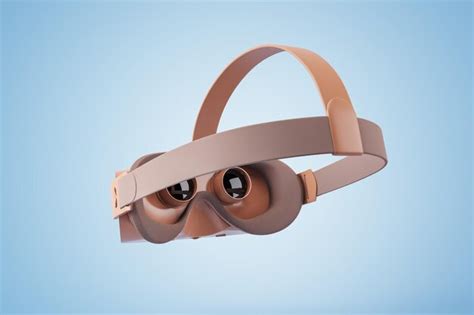 Premium Photo Close Up Of Abstract Pink Vr Glasses On Blue Background