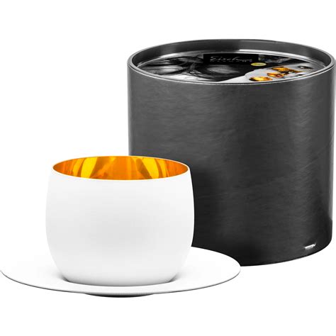 Eisch Cappuccinoglas Mit Untersetzer Cosmo Gold In Geschenkröhre 109