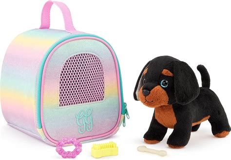 Glitter Girls 14 Inch Doll Accessories Stuffed Dog And Carrier Doll