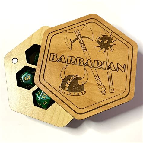 Hexagonal Barbarian Dice Box Hex Barbarian Dice Vault Glowforge Shop