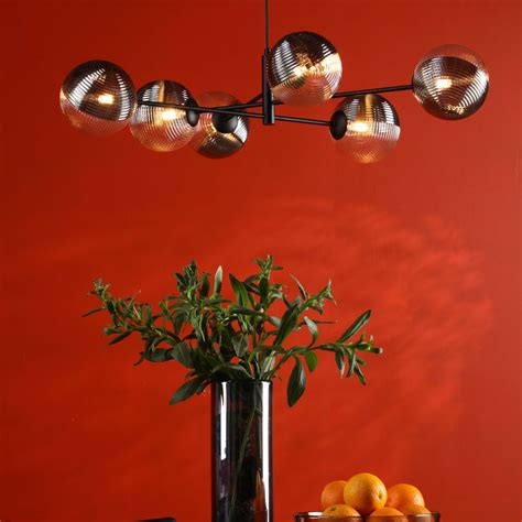 Dar Lighting Vignette 6 Light Ceiling Pendant Light In Matt Black
