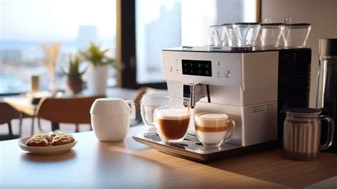 Automatic Coffee Machine In Kitchen Generative Ai Stock Illustration