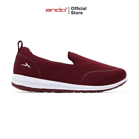 Jual Ando Official Sepatu Sneakers Tisella Wanita Dewasa Merah Tua