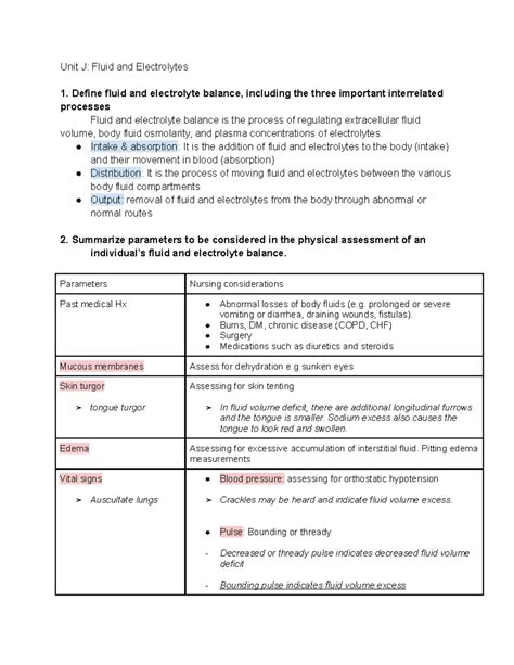 Fluid And Electrolytes Define Fluid And Electrolyte Balance