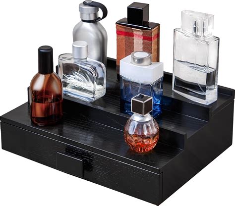 Cologne Perfume Organizer For Men Ash Wood Cologne Display Riser 3 Tier Cologne