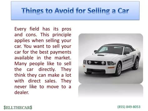 Ppt Things To Avoid For Selling A Car Powerpoint Presentation Free