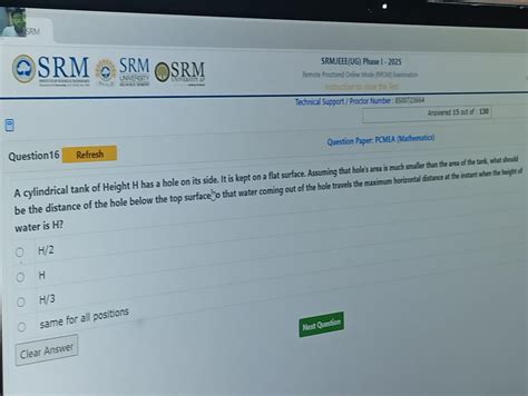 Csrm6srmunverstysrmsrmjeeeug Phase I 2025remote Proctored Online