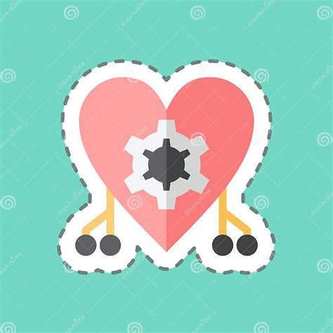 Sticker Line Cut Cybernetics Suitable For Data Analytics Symbol
