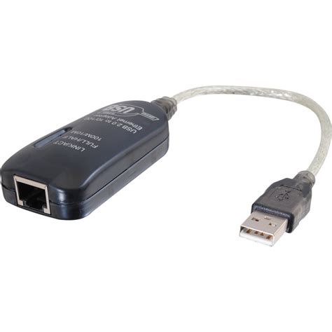 C2G 7.5" USB 2.0 Fast Ethernet Adapter Cable (Silver) 39998