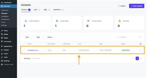 how to add new contacts manually in mail mint wpfunnels