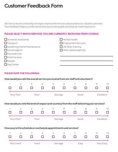 16 Customer Feedback Form Templates In Pdf Doc